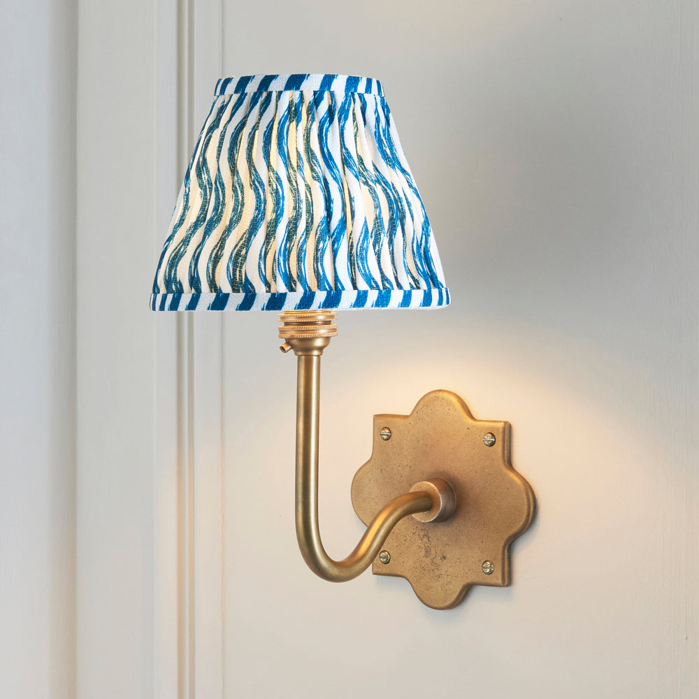 Endon Anvil Swan & Ripple 16Cm Wall Light - Antique Brass & Marlin Blu