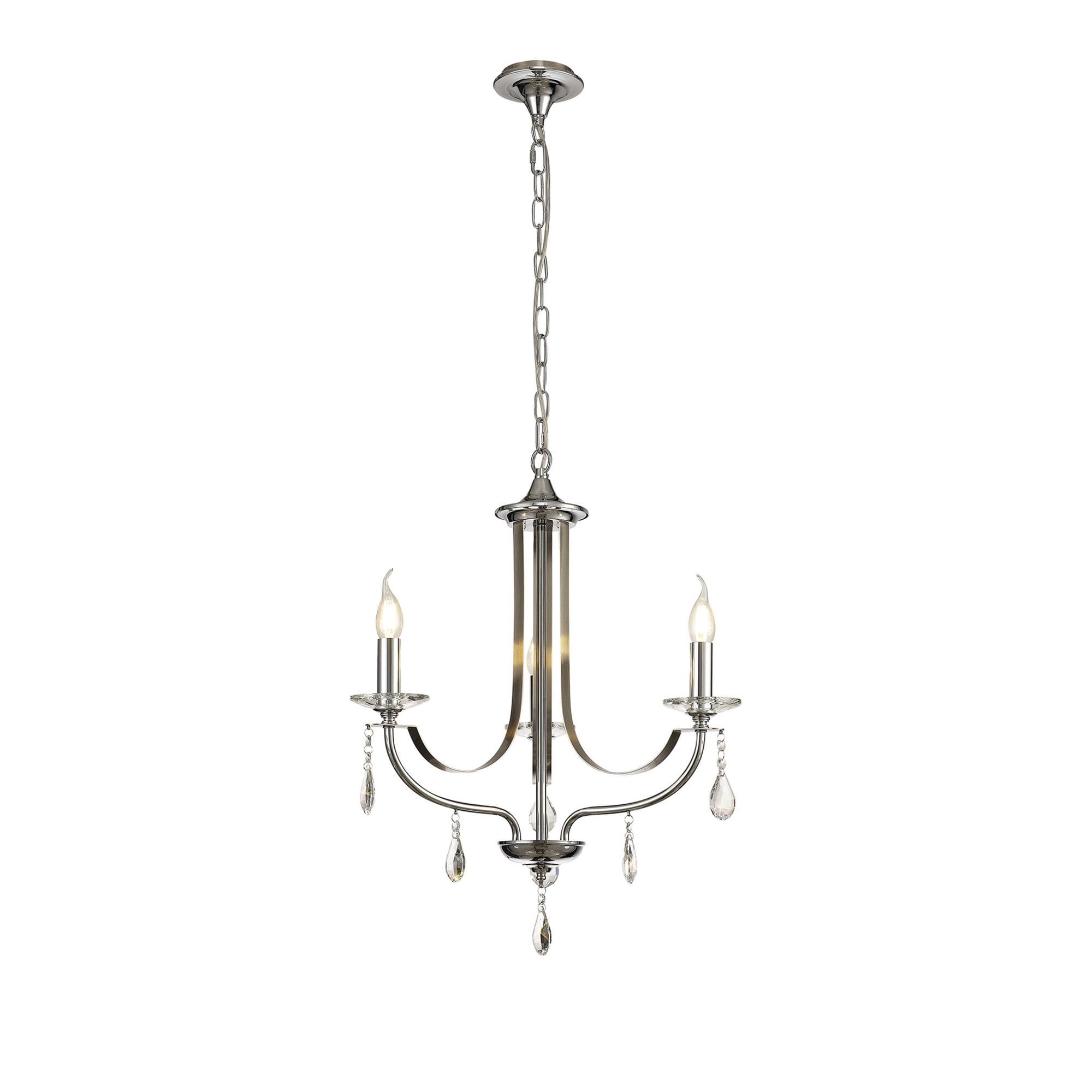 Fabula Chester 3 Light Pendant - Polished Chrome, Satin Nickel & Clear