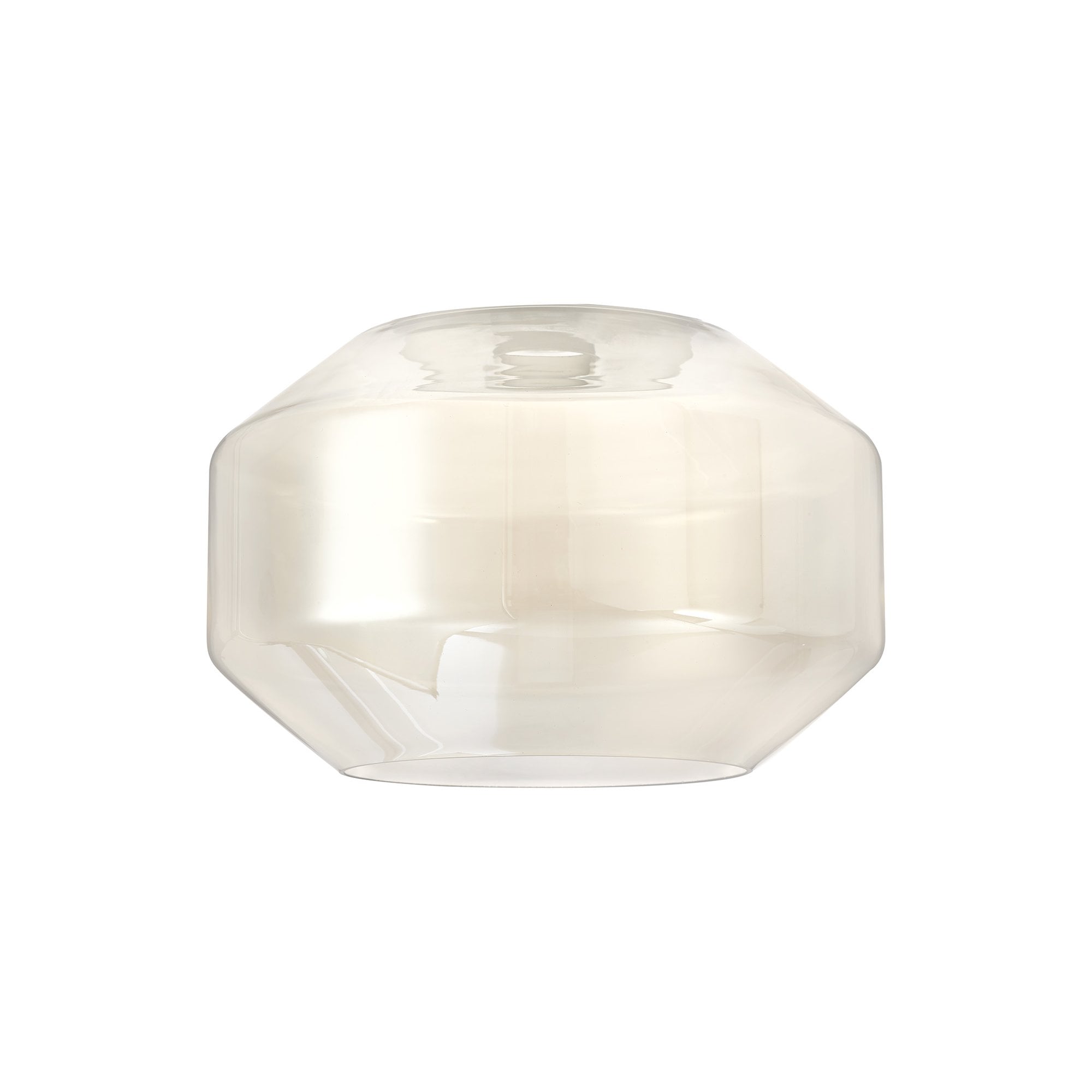 Fabula Epping 30cm Chamfered Round Shade - Cognac Glass - Shade Only