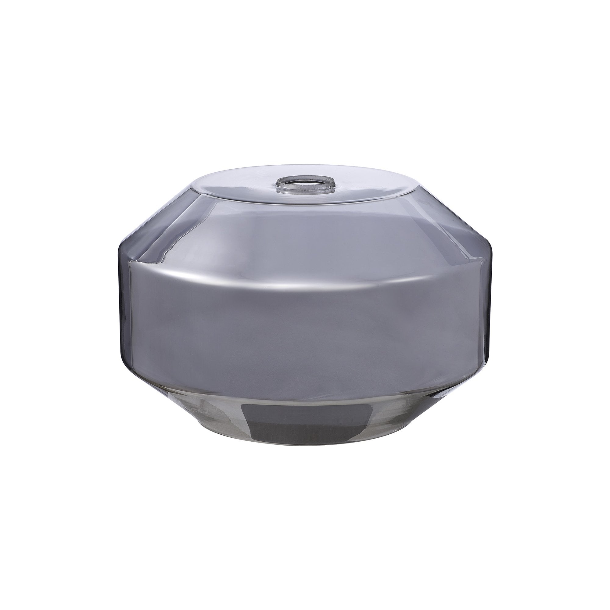 Fabula Epping 30cm Chamfered Round Shade - Smoke Glass - Shade Only