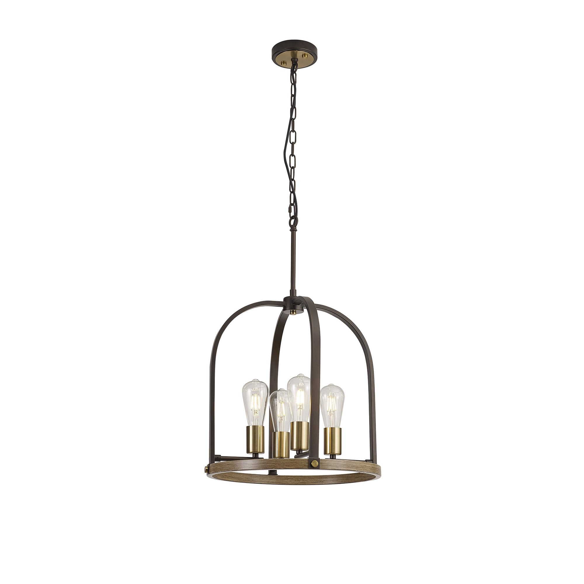 Fabula Faversham 4 Light Round Pendant - Antique Bronze, Brown Oxide