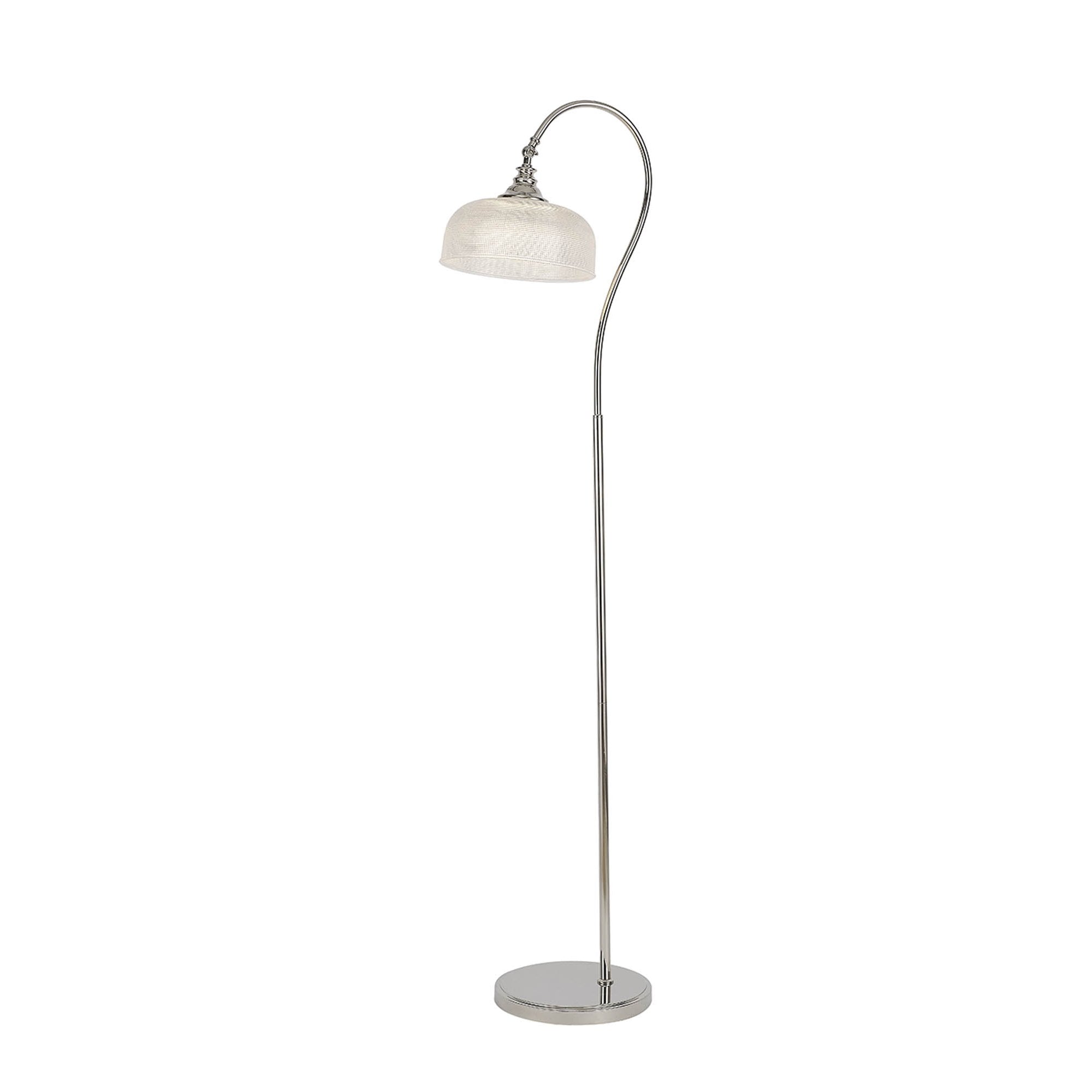 Fabula Maida Single Floor Lamp - Polished Nickel & Prismatic Glass