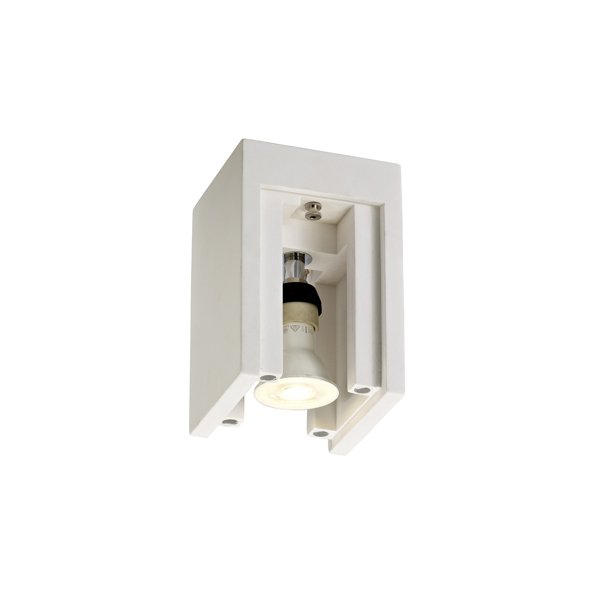 Fabula Trevose Single Square Ceiling Spot Light - White Paintable Gyps