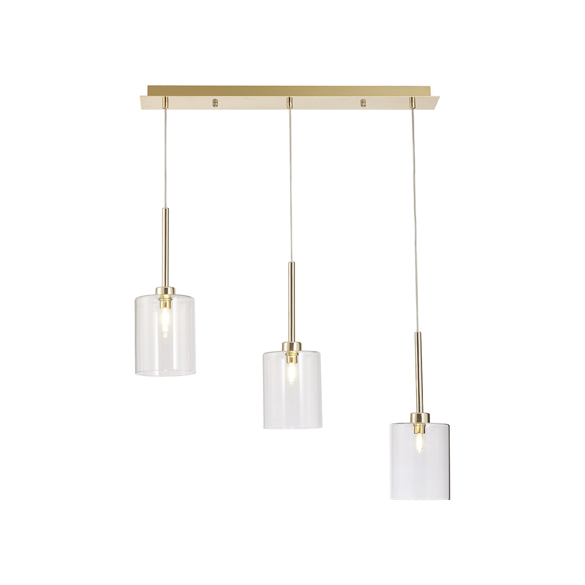 Fabula Tamworth 3 Light Linear Pendant - Medium Cylinder Shades - Fren