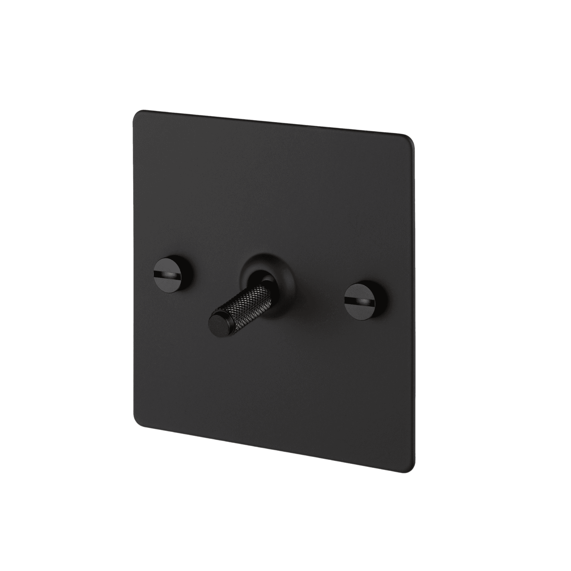 Buster + Punch 1G Toggle Light Switch - Black Back Plate & Cross Knurl