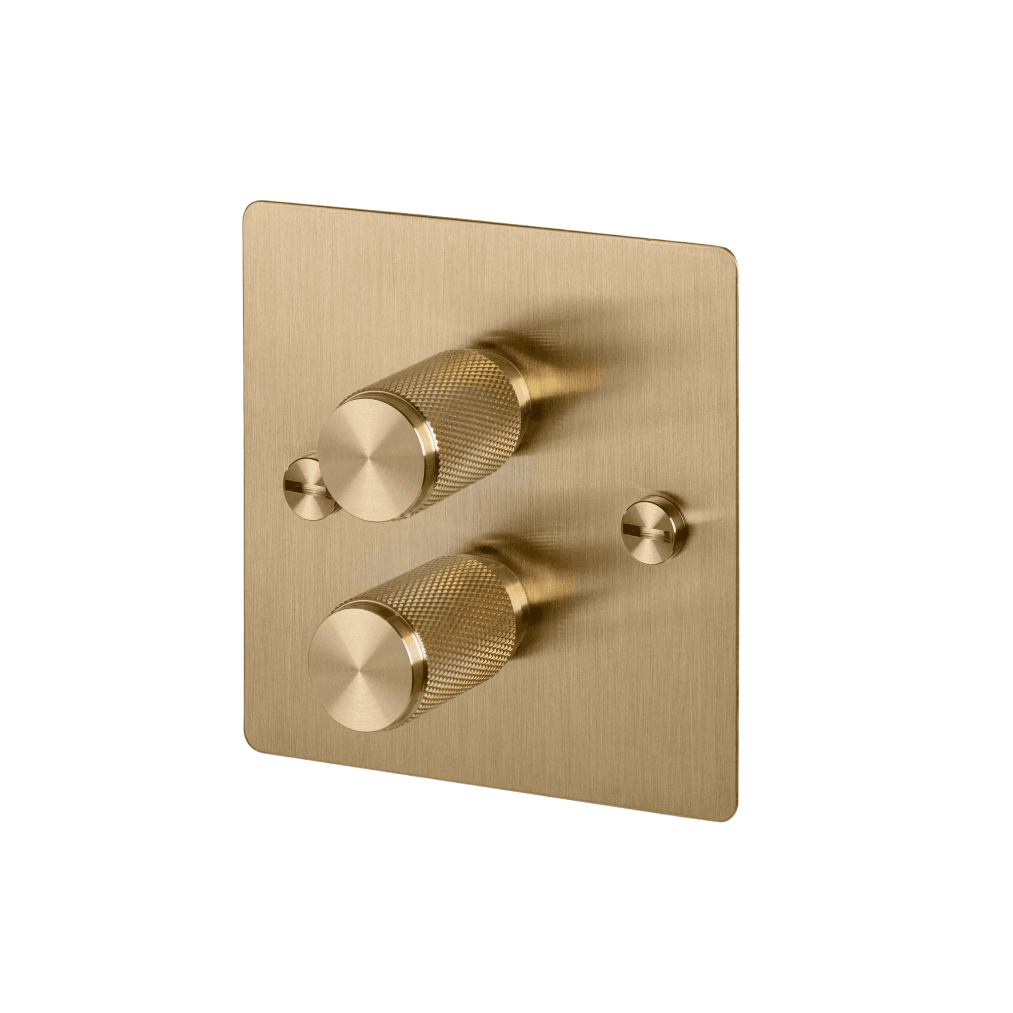 Buster + Punch 2G Dimmer Switch - Brass Back Plate & Cross Knurl Patte