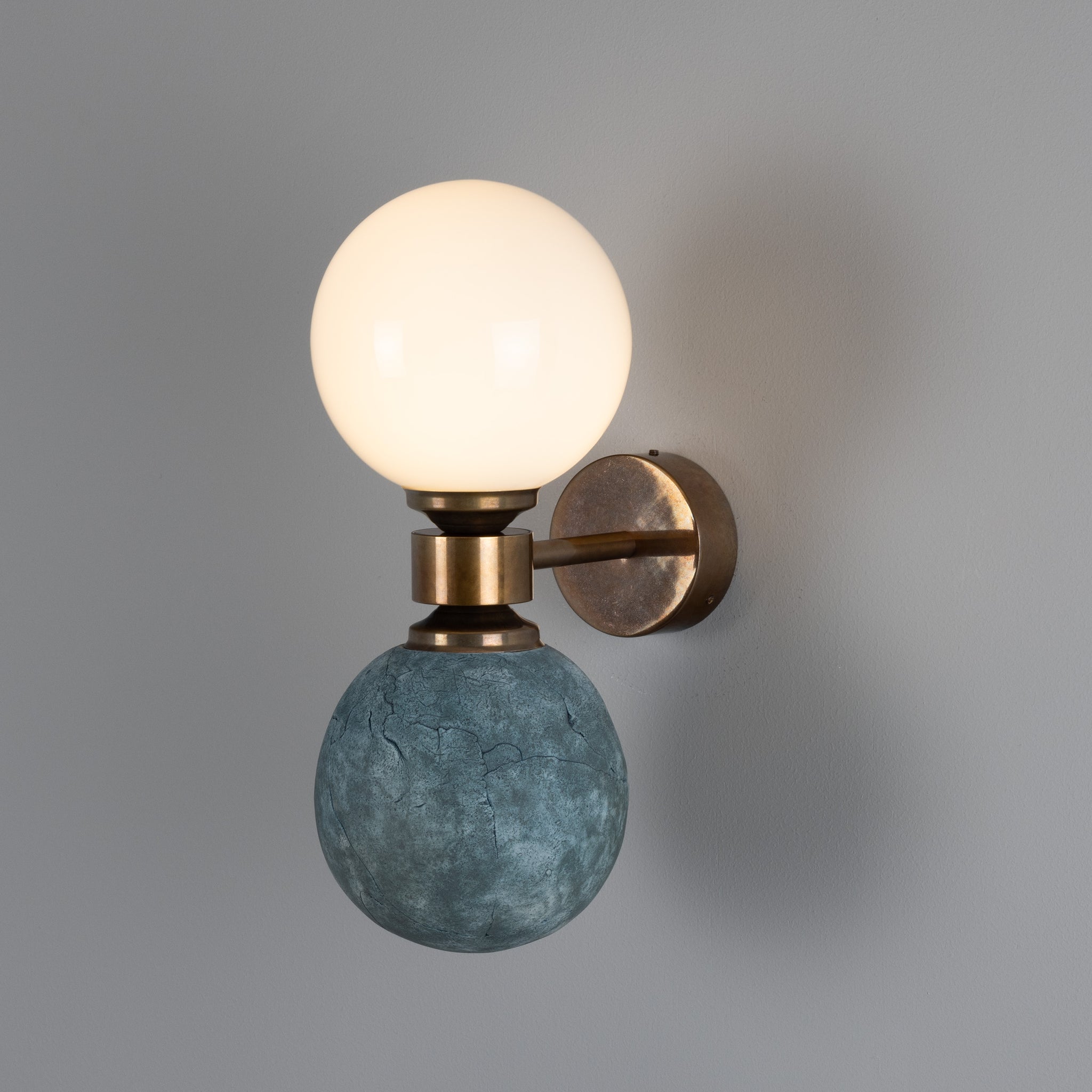 Mullan Kobe Ceramic Wall Light - Blue Earth with Finish Options
