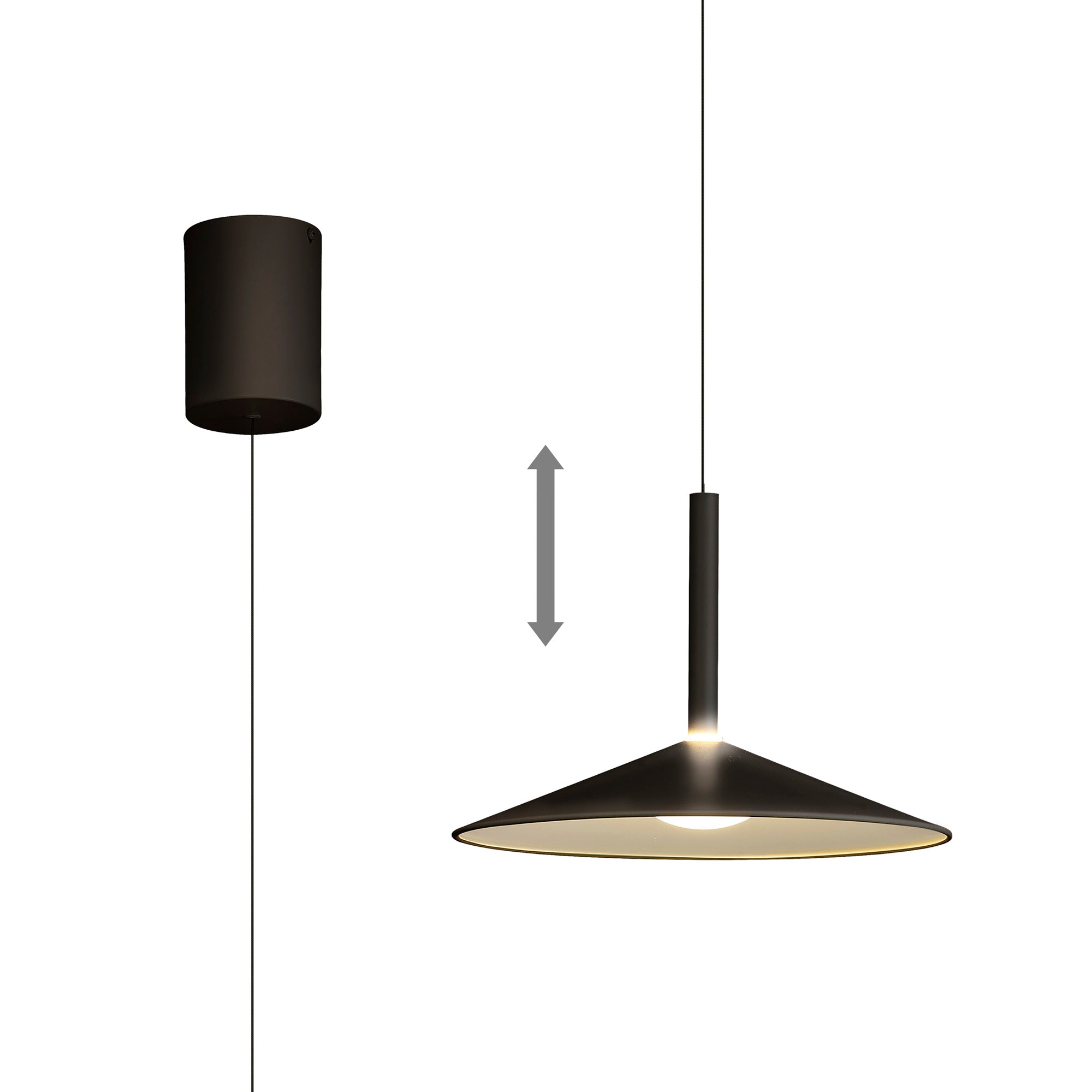 Mantra Calice 32cm Rise And Fall Pendant 9W LED - Black & White