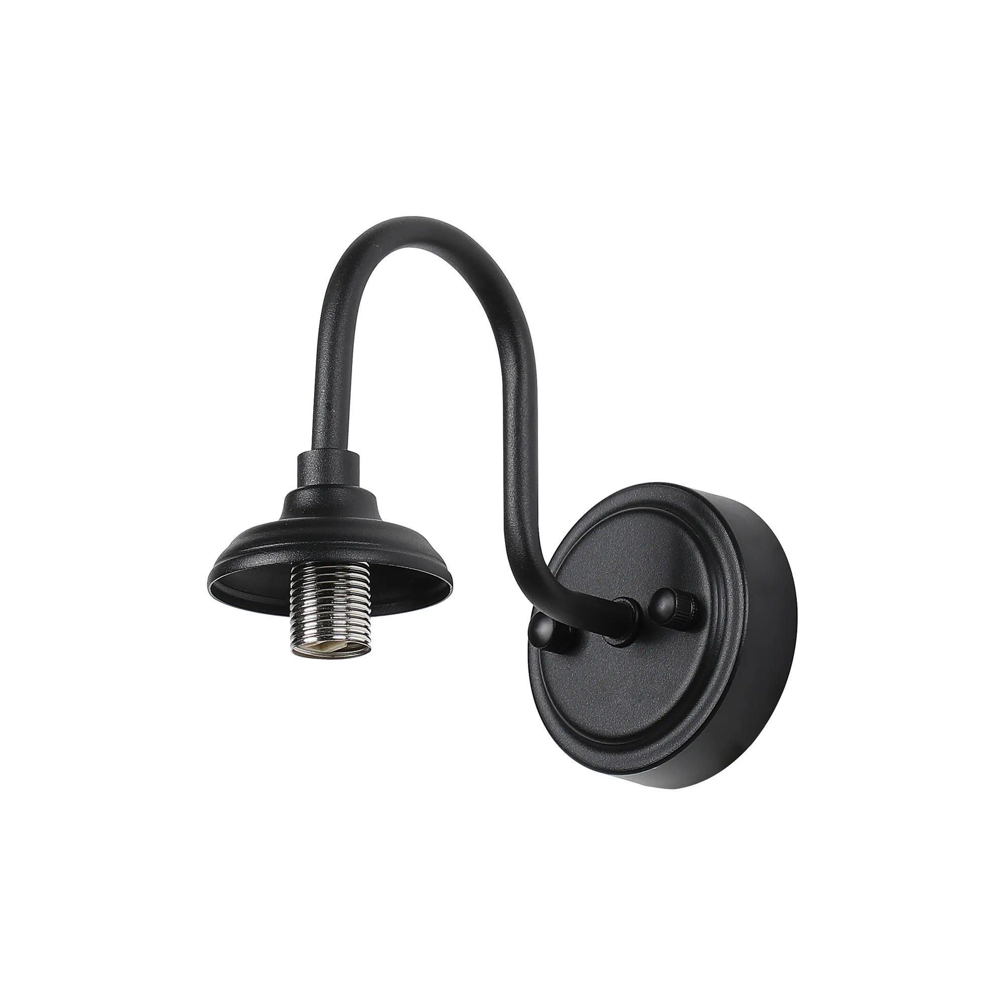 Fabula Dene Curved Arm Wall Light - Frame 1 Light - IP44 Satin Black