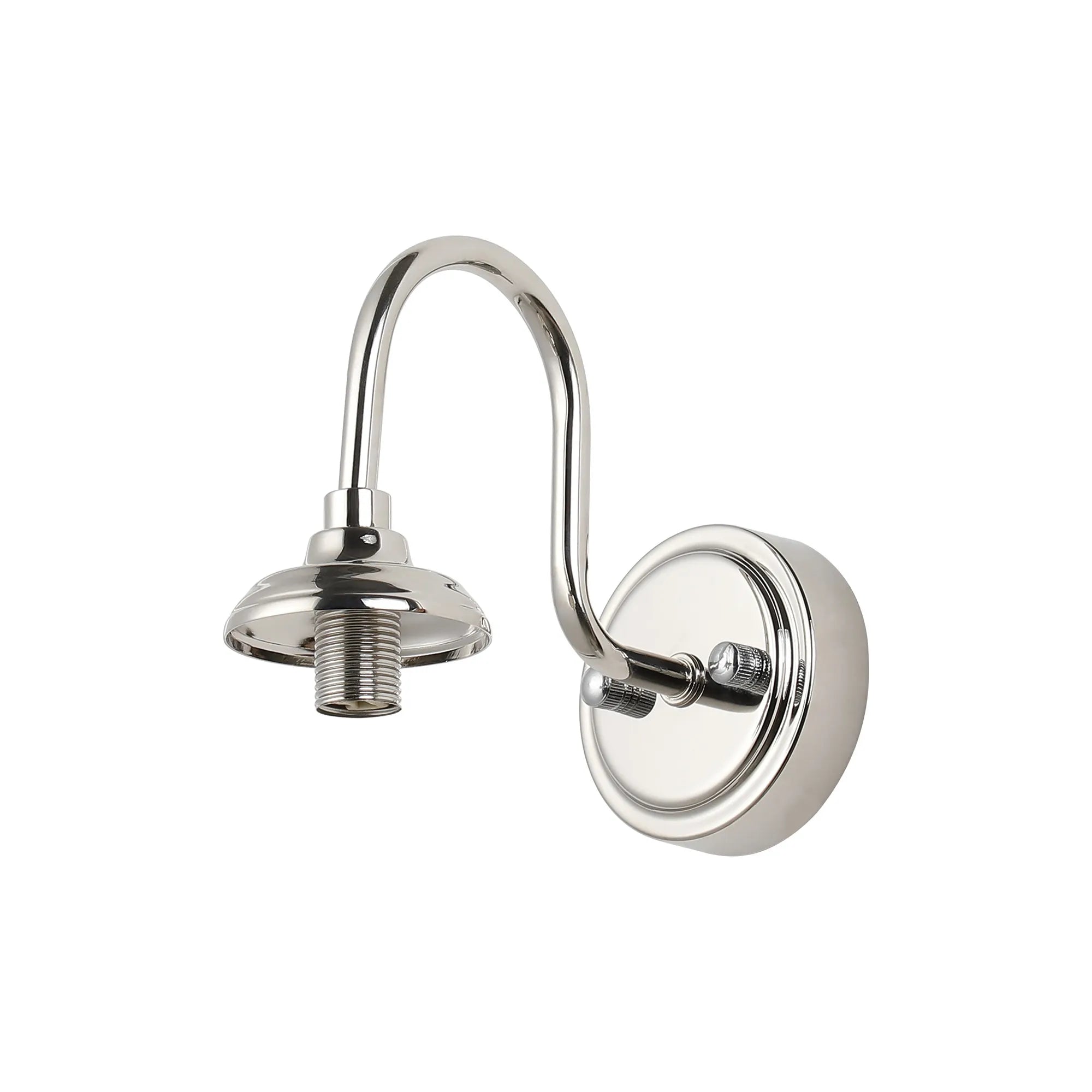 Fabula Dene Curved Arm Wall Light - Frame 1 Light - IP44 Polished Nick
